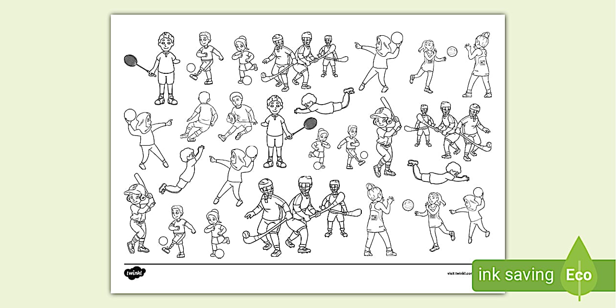 * NEW * Sports Doodle Colouring Pages