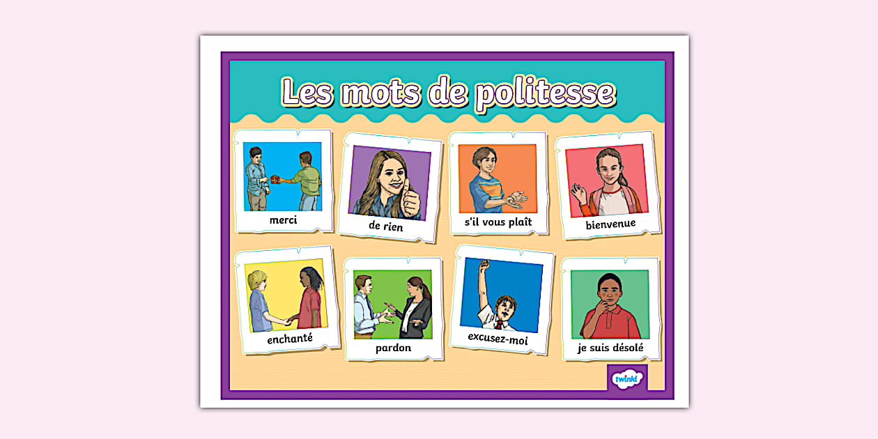 Affiche : Les mots de politesse (teacher made) - Twinkl