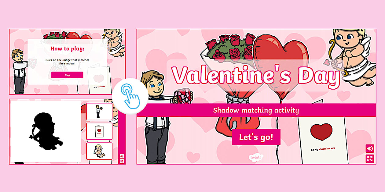 Valentine's Day Interactive Shadow Matching Game