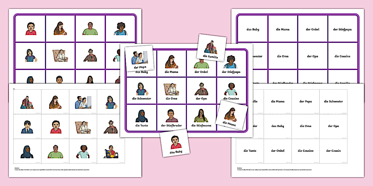 My Family Bingo - German/English (teacher made) - Twinkl