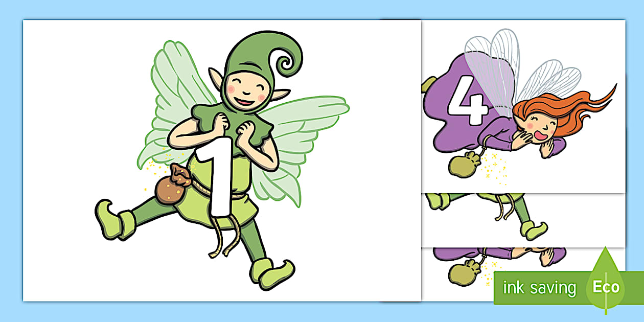 Numbers 0-20 on Fairies Display Numbers (teacher made)