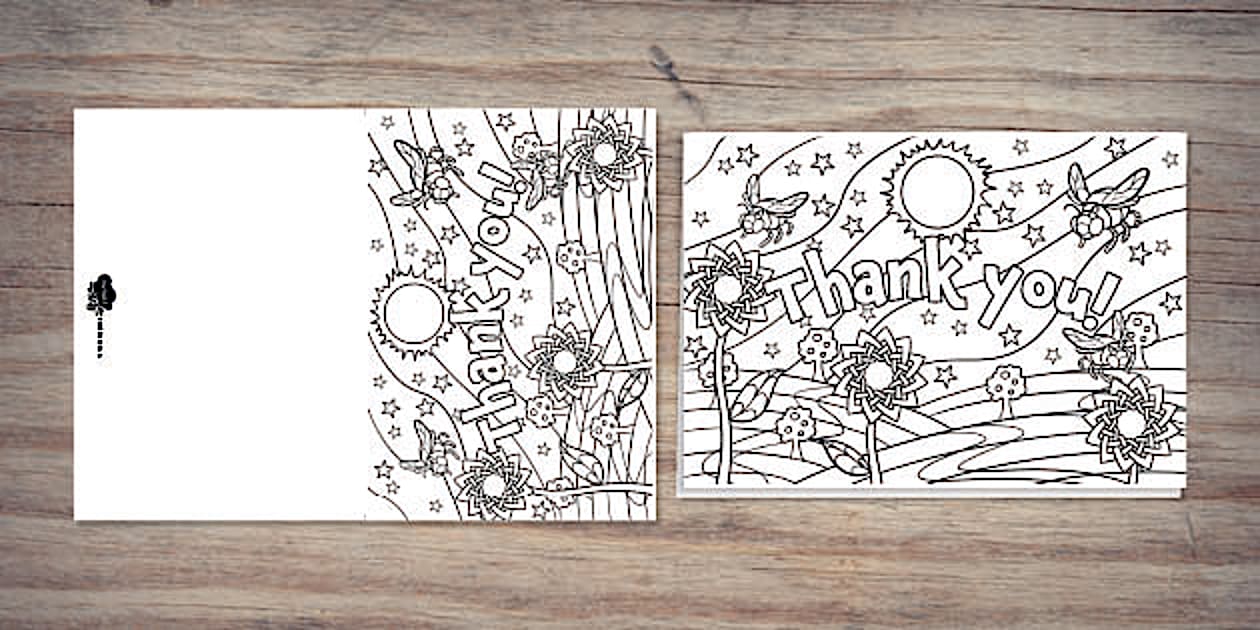 Thank You Colouring Card | Twinkl Party