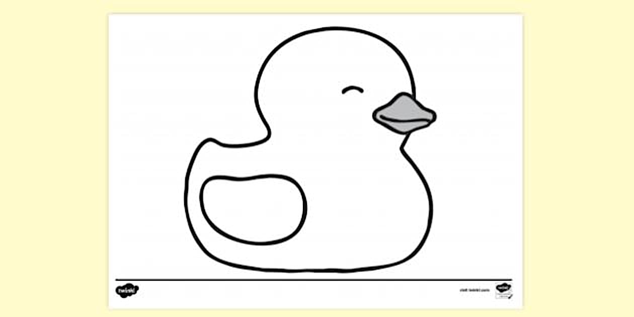 Yellow Rubber Duck Colouring Sheet | Colouring Sheets