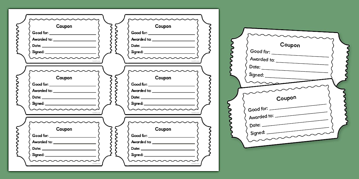 Blank Coupon Template (teacher made) - Twinkl