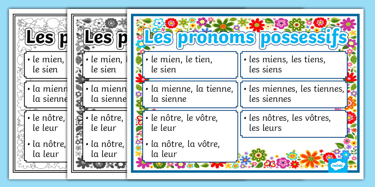 Ensemble de mots : Les pronoms possessifs (teacher made)