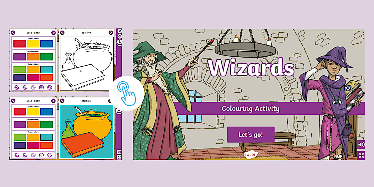 Wizards Interactive Colouring (teacher made) - Twinkl