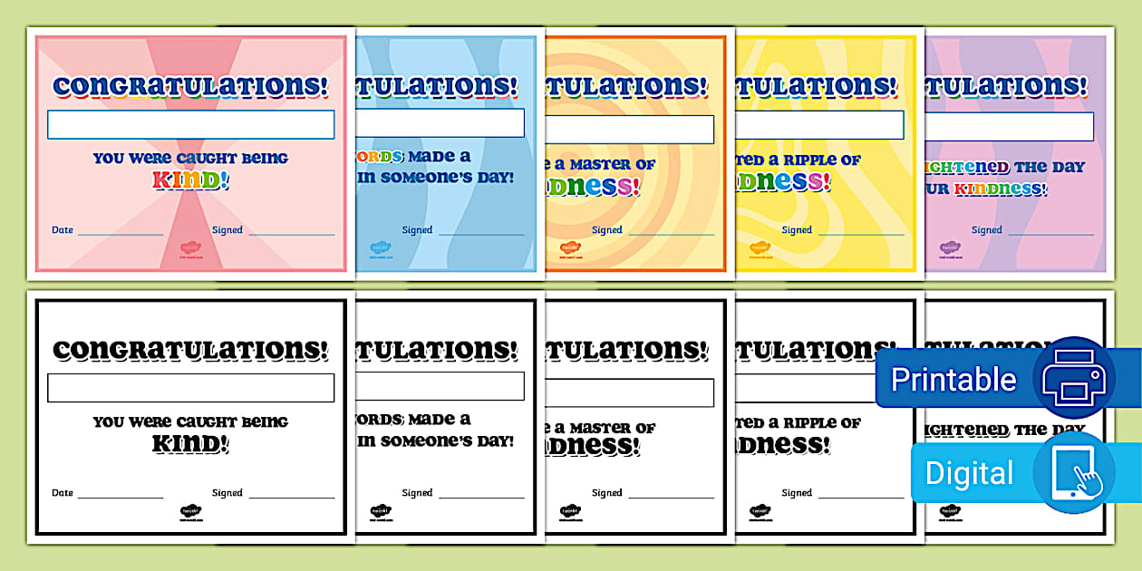 Kindness Matters Certificates | Printable | Twinkl