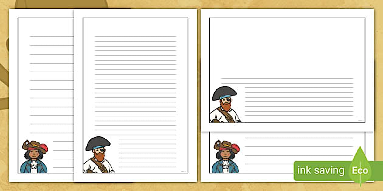 Editable Pirate Captain Portrait Page Borders (teacher made)