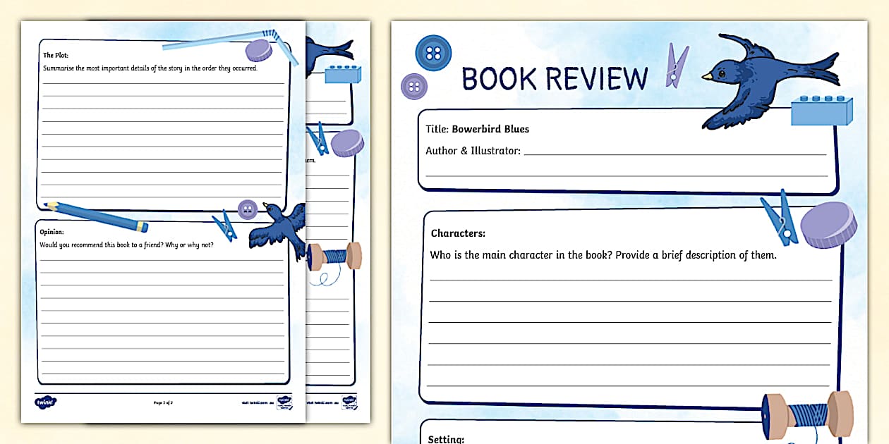 Book Review Scaffold to Support Teaching on Bowerbird Blues