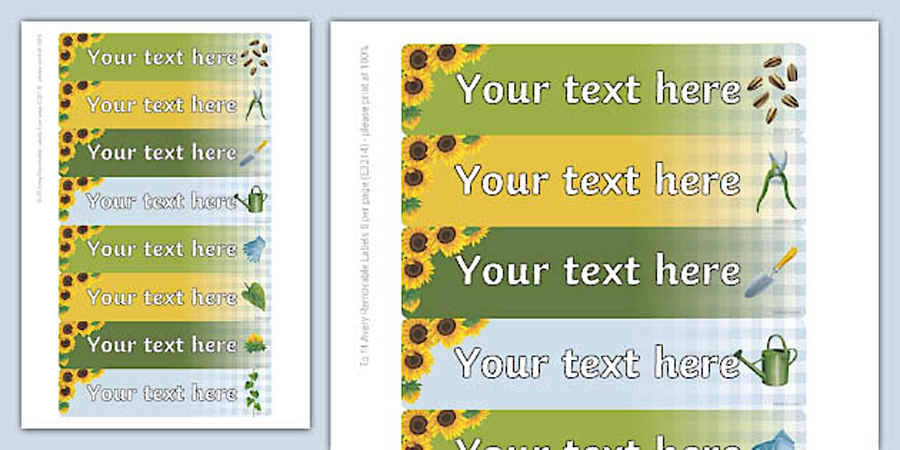 Sunflower Themed Editable Tray Labels (Teacher-Made)