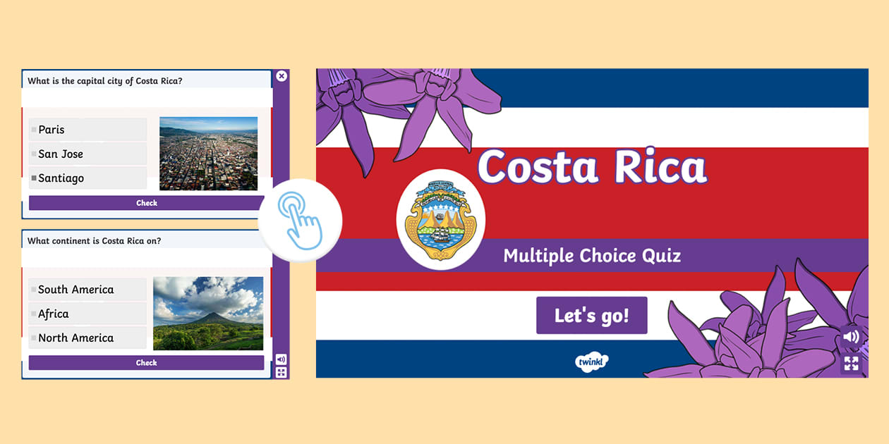 KS1 Costa Rica Interactive Quiz - KS1 (Teacher-Made)