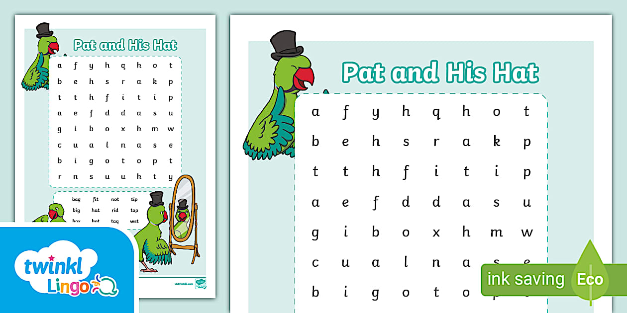 Pat and His Hat Word Search (Hecho por educadores) - Twinkl