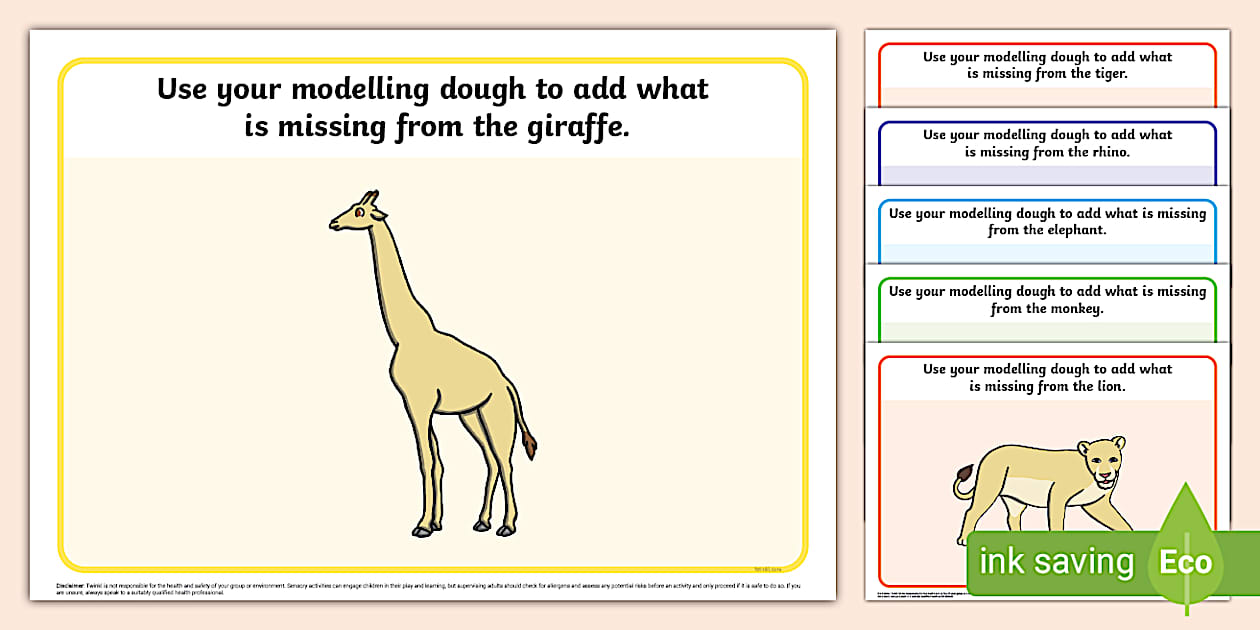 What's Missing? Zoo Animal Modelling Dough Mats - Twinkl