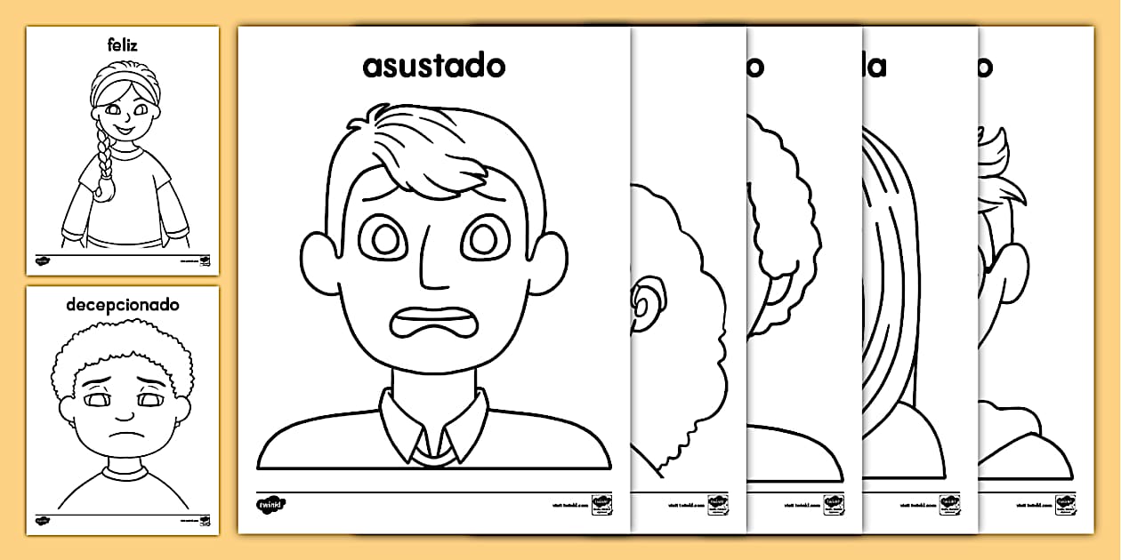 Hojas para colorear: Las emociones - Twinkl