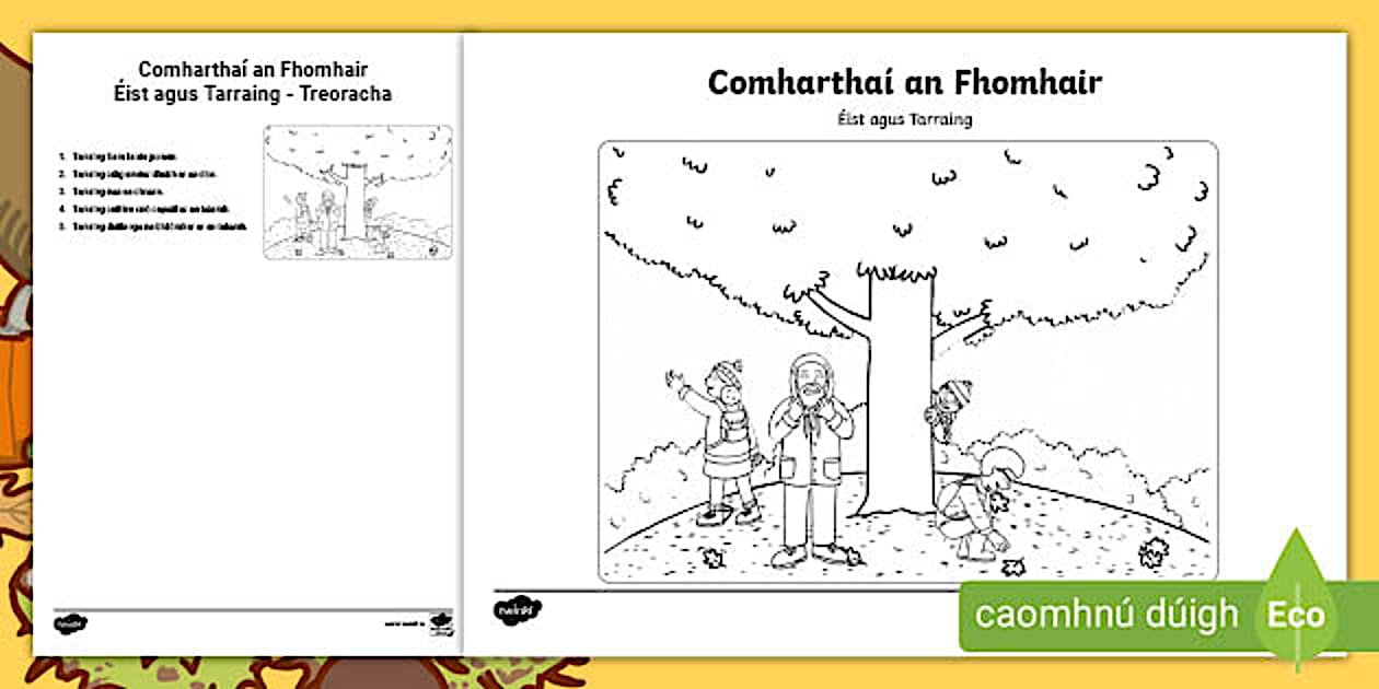 A Sense of Autumn Listen and Draw Activity Gaeilge