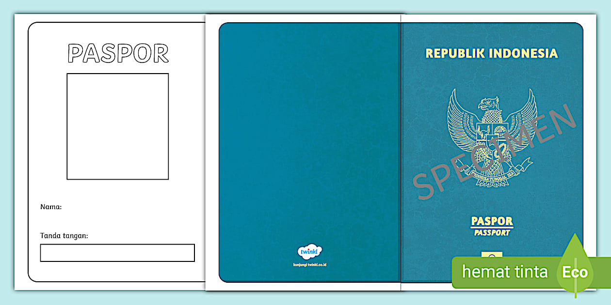 Template Paspor Republik Indonesia (teacher made) - Twinkl