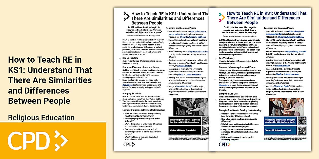 How to Teach RE in KS1: Understand That There Are Similarities and ...