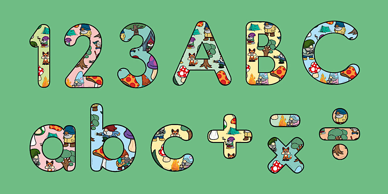 Happy Campers! Bulletin Board Letters and Numbers - Twinkl