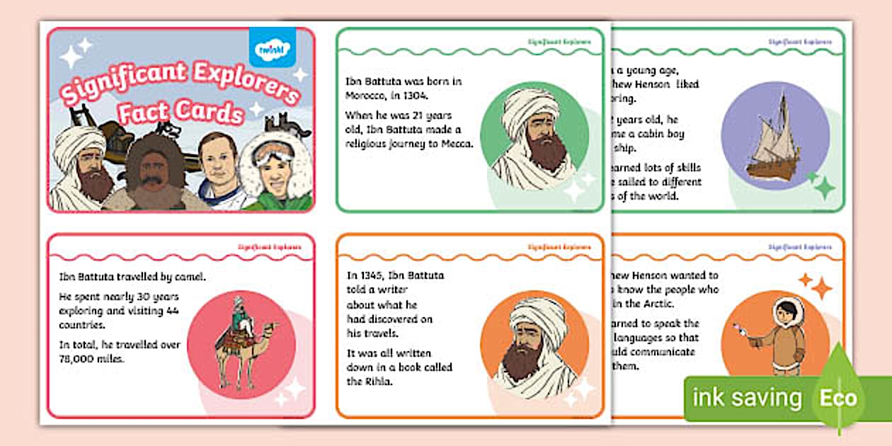 KS1 Significant Explorers Fact Cards (teacher made) - Twinkl