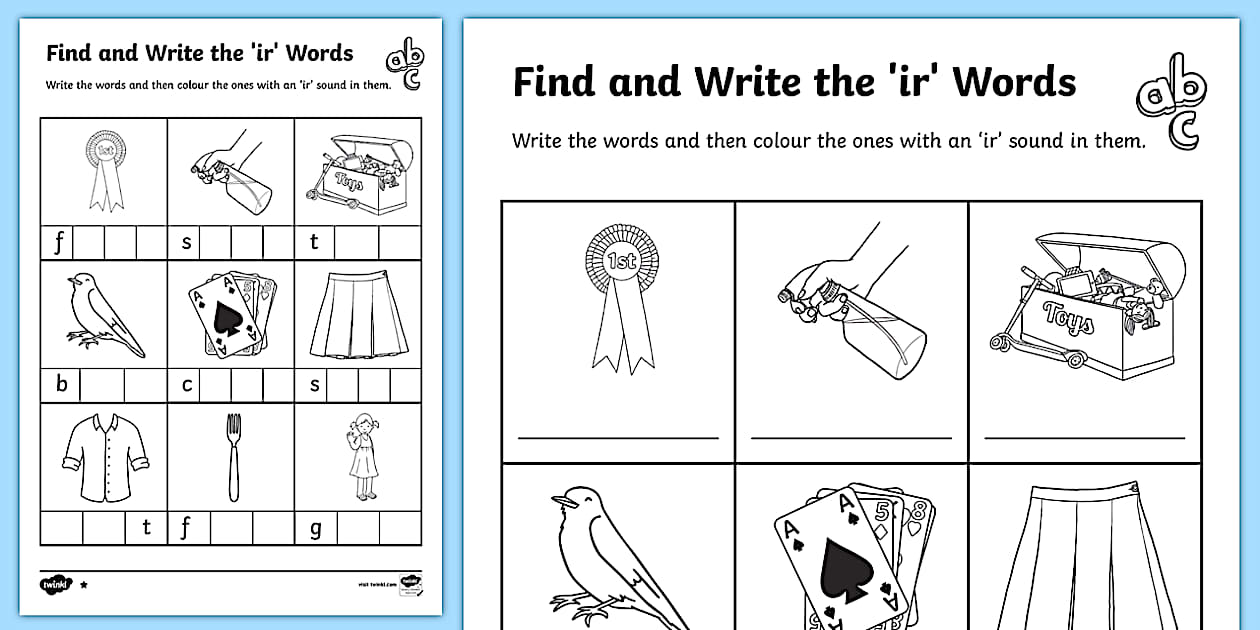 ir Sound Worksheets | Phonics | Primary Resources - Twinkl