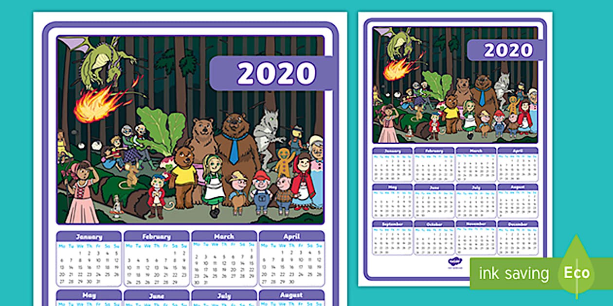 2020 Traditional Tales Display Calendar (teacher made)