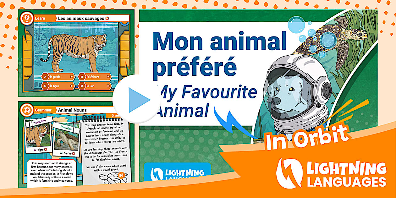 👉 Lightning Languages French Wild Animals PowerPoint 1
