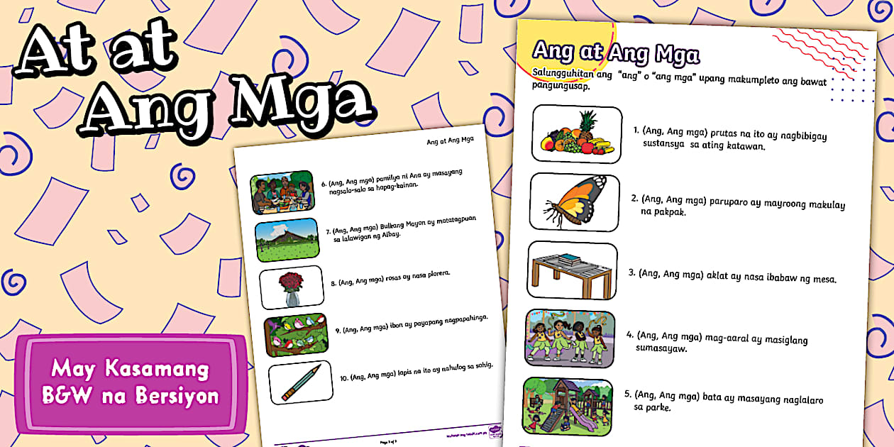 Ang at Ang Mga Worksheet | Grade 1 | Twinkl PH