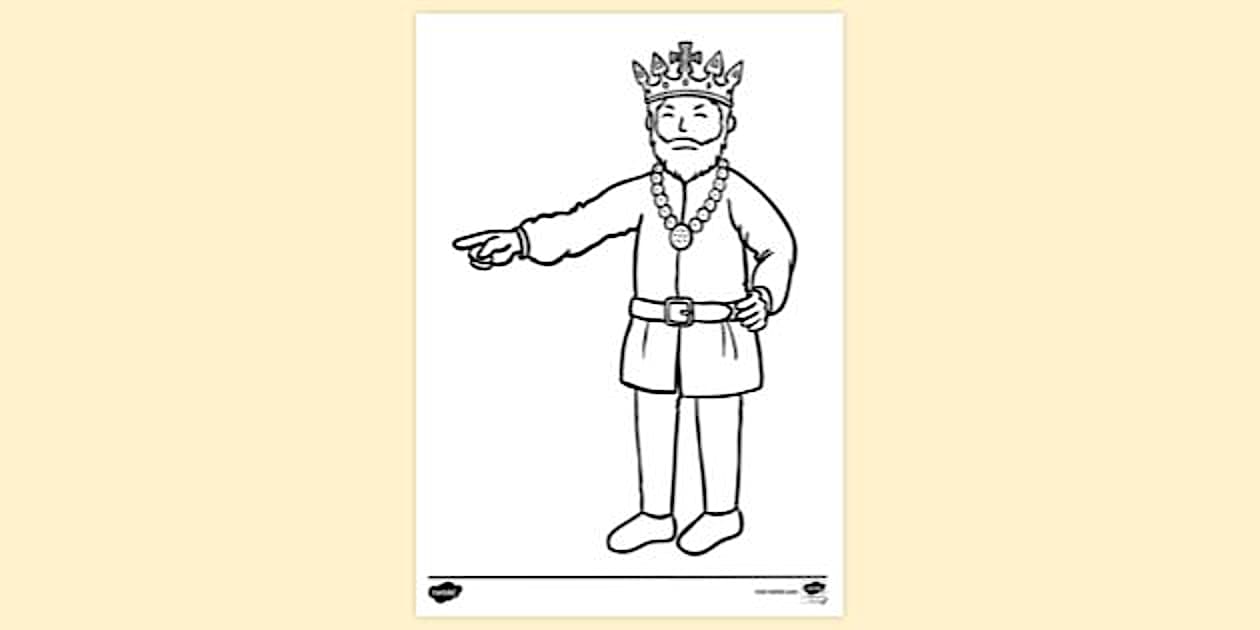 Angry King Colouring Sheet - Primary Resources - Twinkl