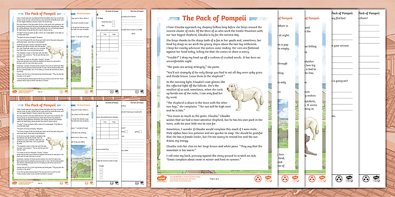 The Pack of Pompeii Reading Comprehension KS2 - Twinkl