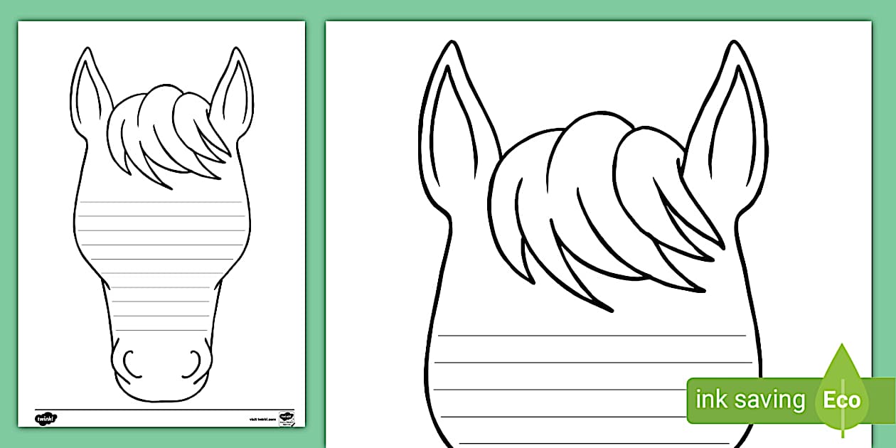 Horse Head Writing Template (teacher made) - Twinkl