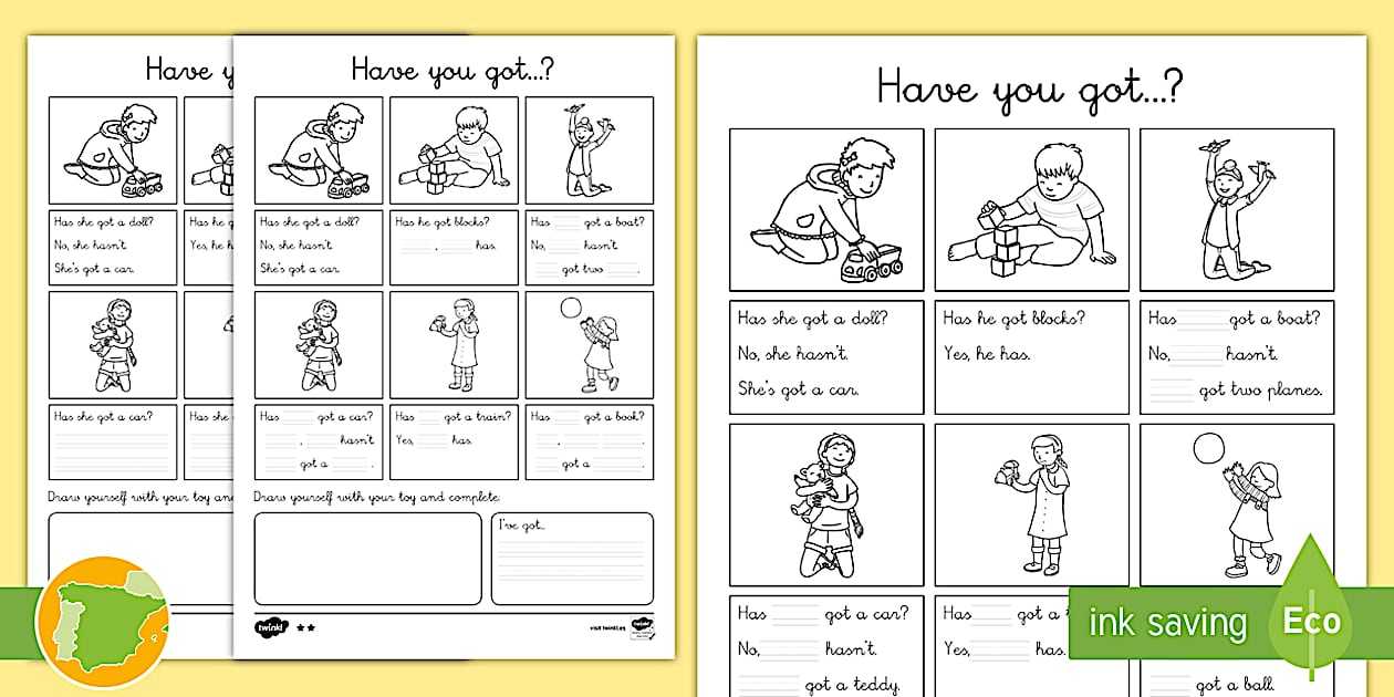 Ficha de actividad de atención a la diversidad: ¿Tienes...? en inglés