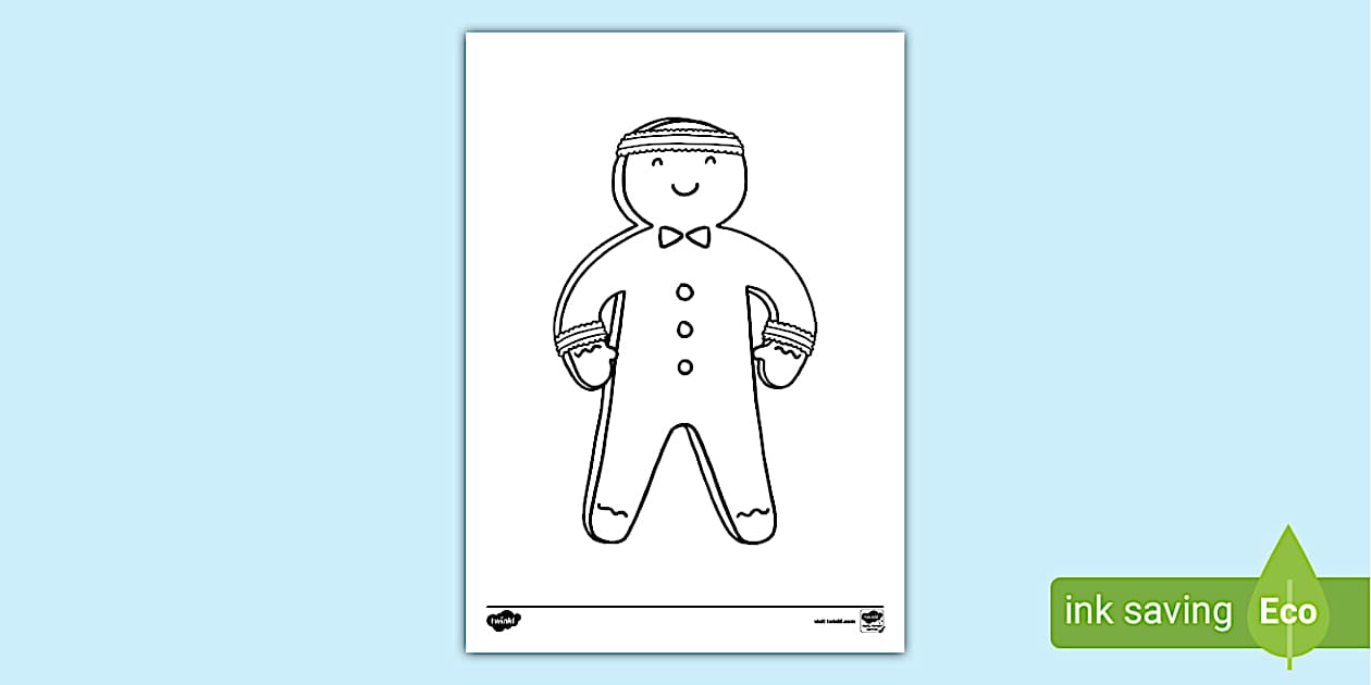 Gingerbread Man Power Stance Colouring Sheet | Twinkl Colour