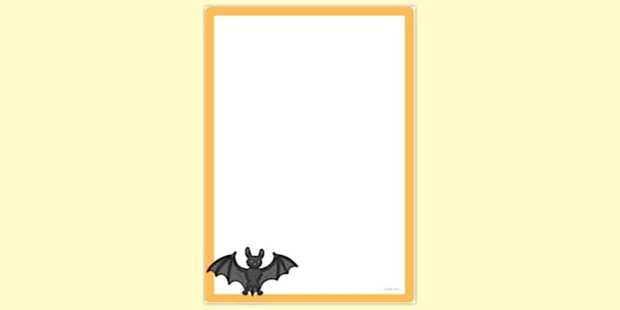 Simple Blank Bat Eyes Open Page Border | Page Borders