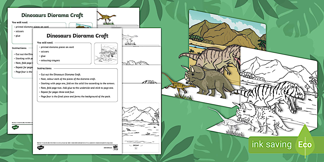 Dinosaurs Diorama Craft (teacher made) - Twinkl