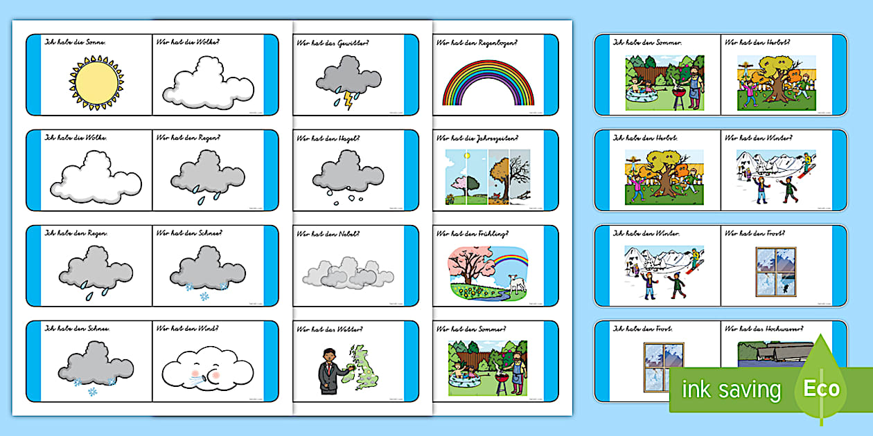 Wetter und Jahreszeiten Memory Karten - Weather Loop Cards