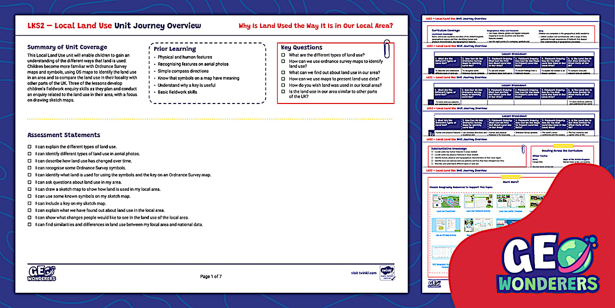 Geo Wonderers: Local Land Use KS2 Unit Overview - Twinkl
