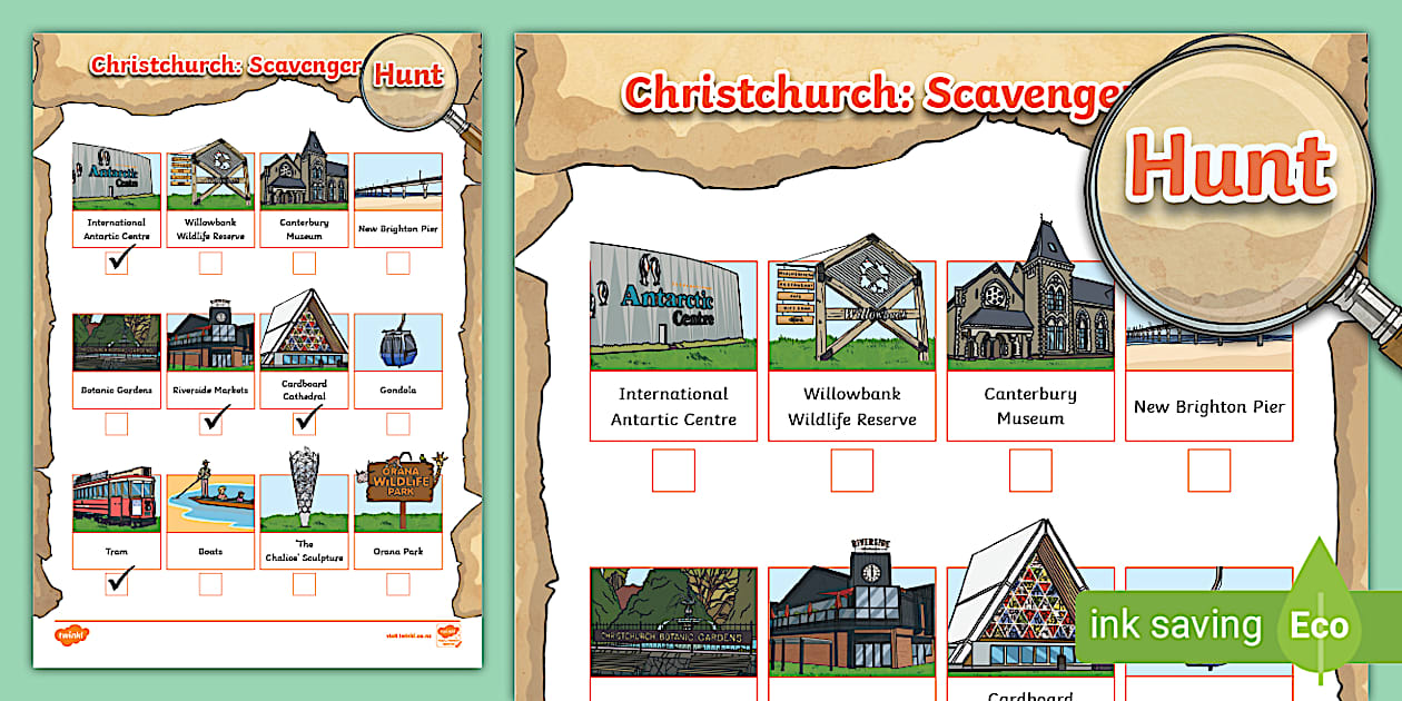 Christchurch Scavenger Hunt Activity (teacher made) - Twinkl