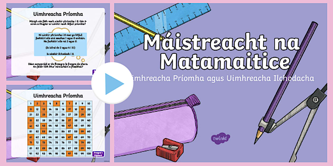 Prime and Composite Numbers Maths Mastery PowerPoint Gaeilge