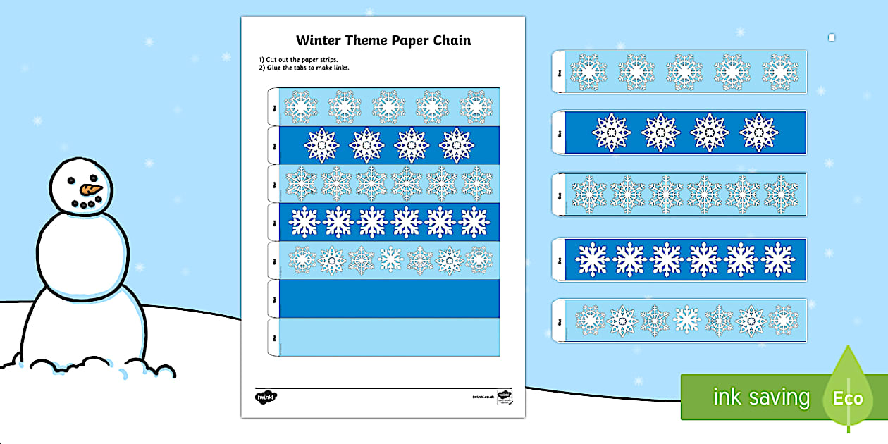 Winter Themed Paper Chain Activity (teacher made) - Twinkl