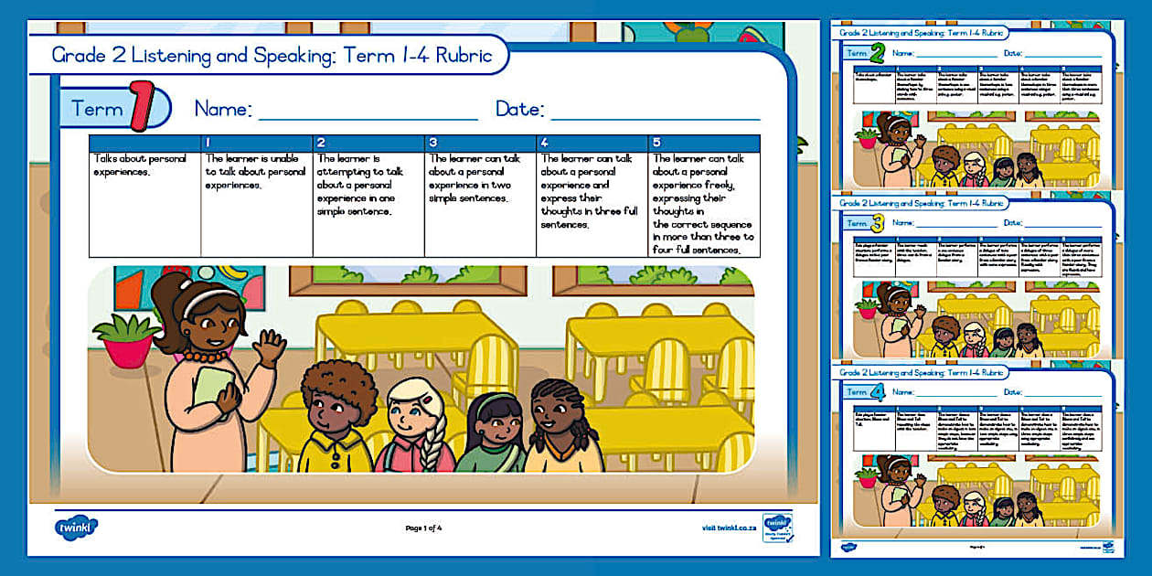 Grade 2: Listening and Speaking: Term 1-4 Rubric