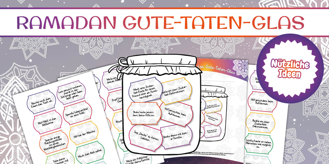 Ramadan Gute-Taten-Glas - Twinkl Deutschland