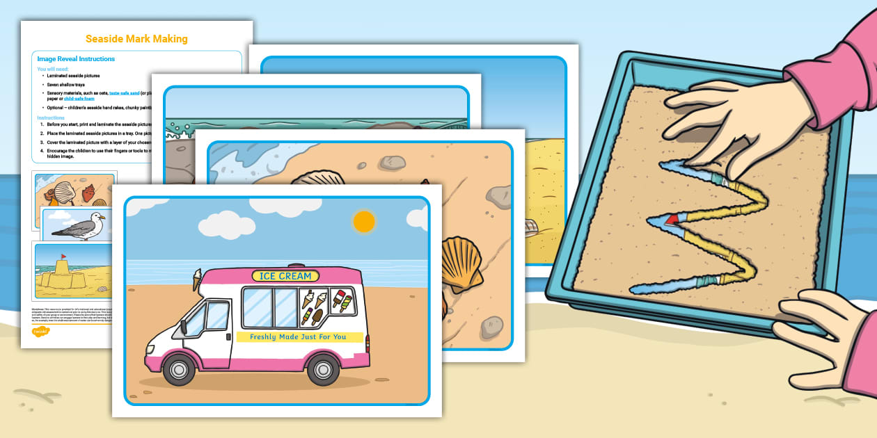 Seaside Mark-Making Image Reveal Activity | Twinkl | EYFS