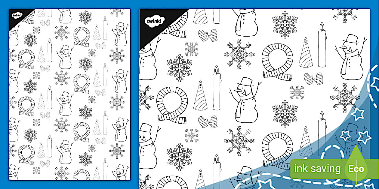 Winter Doodles Pattern Page
