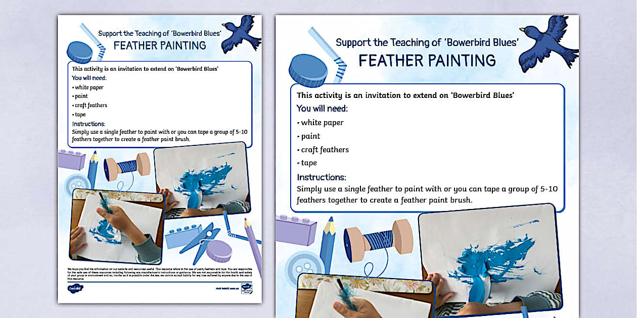 National Simultaneous Storytime Feather Painting - Twinkl