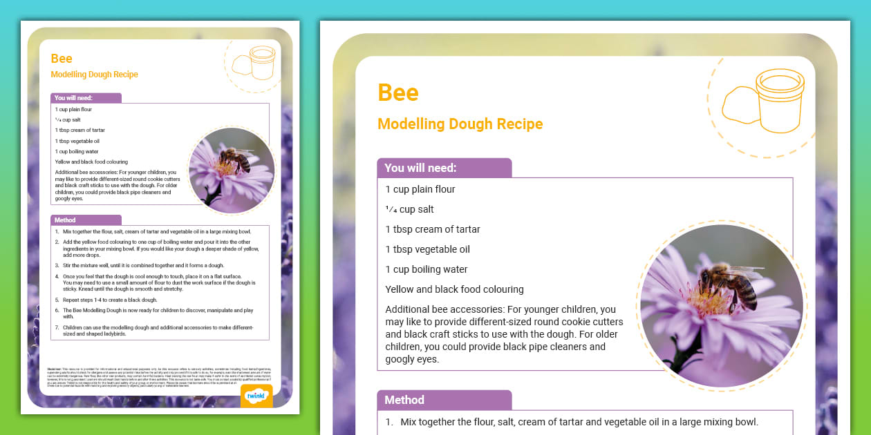 * NEW * Bee Modelling Dough Recipe | Twinkl (teacher made)