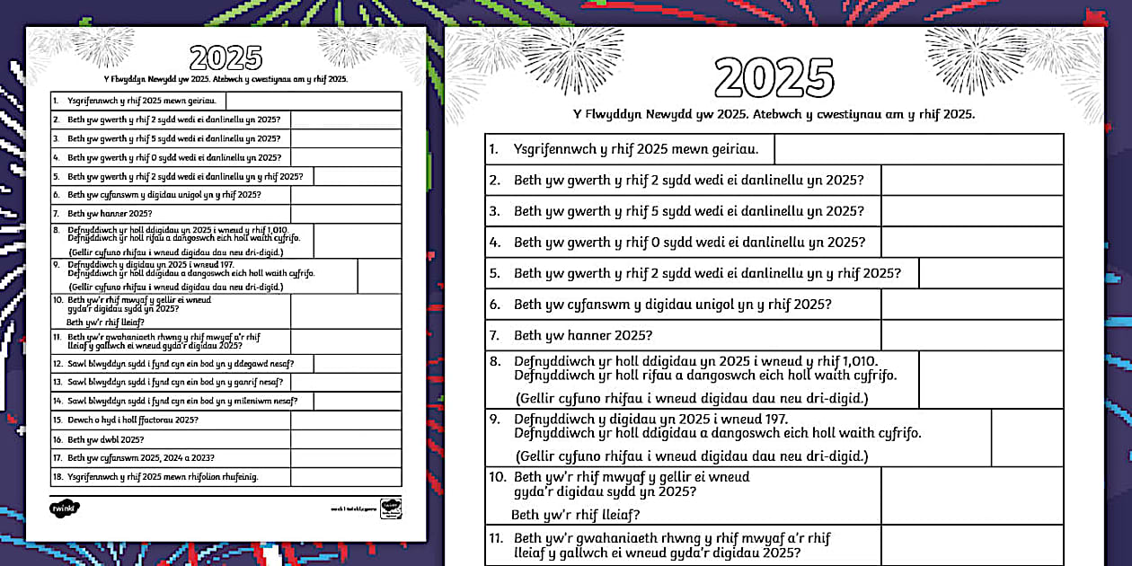 Hwyl a Sbri yn y Flwyddyn Newydd gyda Mathemateg yn 2025