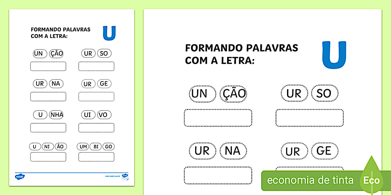 Desenvolvendo a Consciência fonológica - Formando Palavras com a letra 'U'.