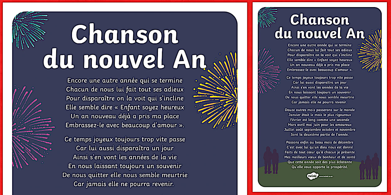 Chanson du nouvel An French - Twinkl