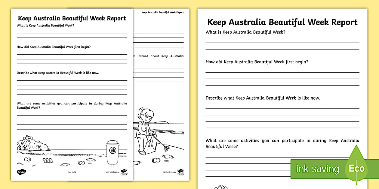 Keep Australia Beautiful Week Report - Twinkl