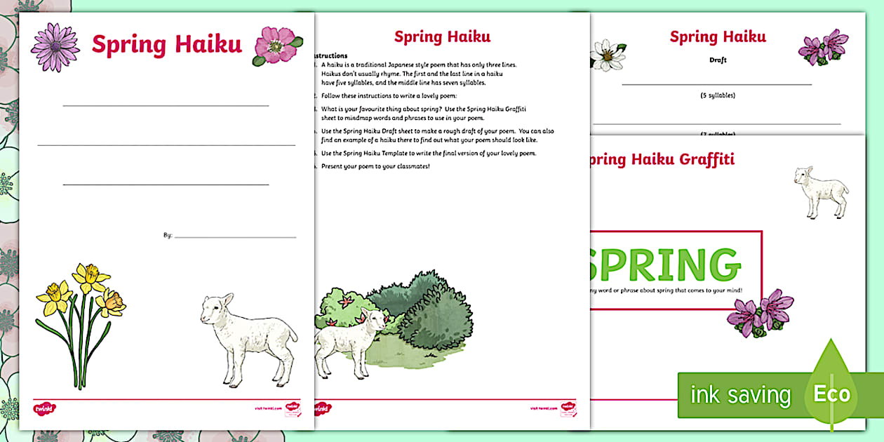 Spring Haiku Poem Writing Resource Pack - Haiku Poem Pack